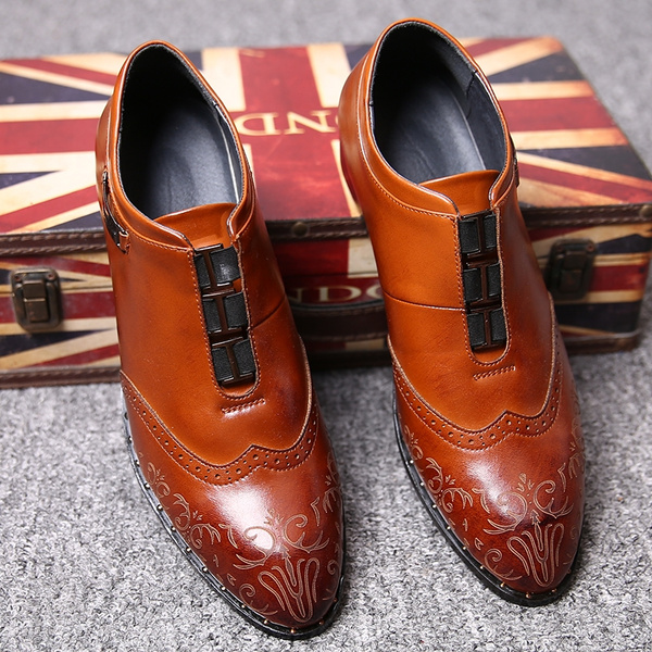 Elegant Classic Men Dress Shoes Genuine Leather Business Wedding Shoes ...