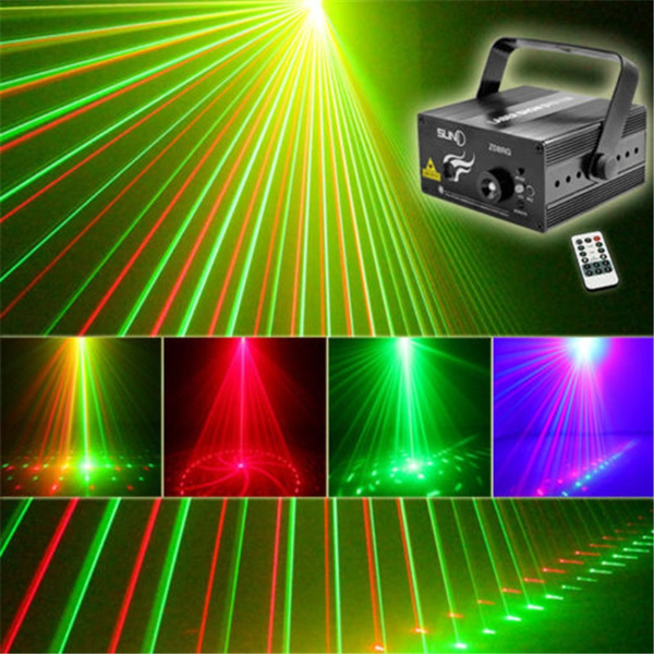Remote 8 Big patterns RG Laser BLUE LED Stage Lighting DJ Home Xmas ...