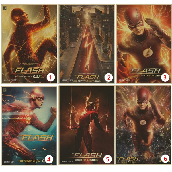 The Flash Classic TV Poster Kraft paper wall Brown Bar Cafe living room ...