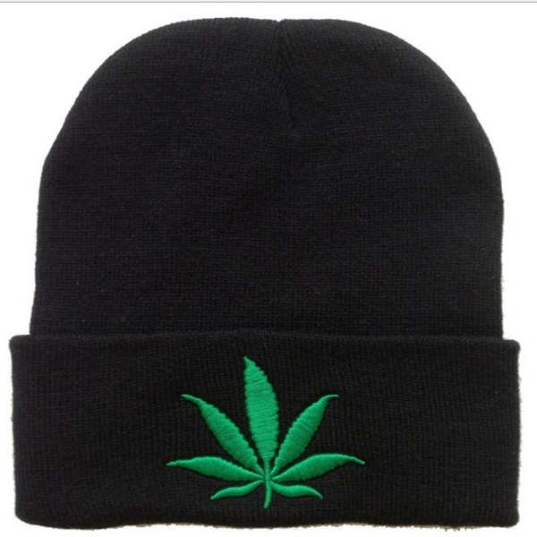 2018 New Beanies Caps Weed Leaf Embroidery Hats Hip-Hop Wool Knitted ...
