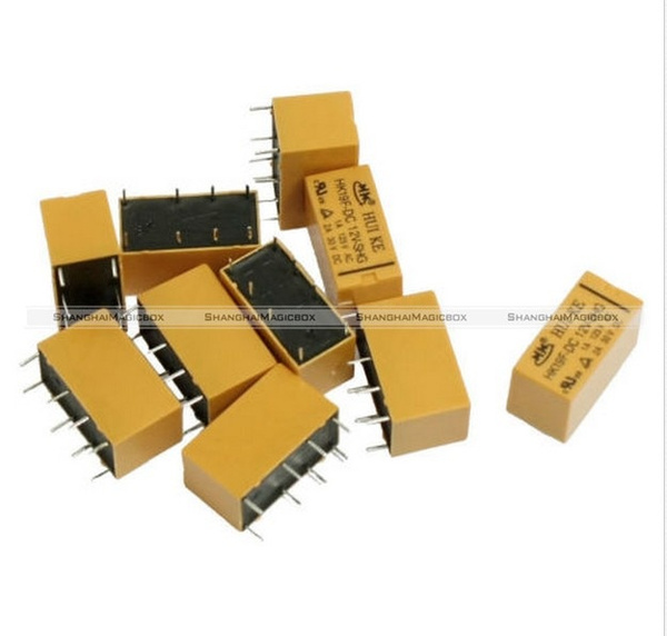 10 x DC 12V Coil DPDT 8 Pin 2NO 2NC Mini Power Relays PCB Type HK19F ...