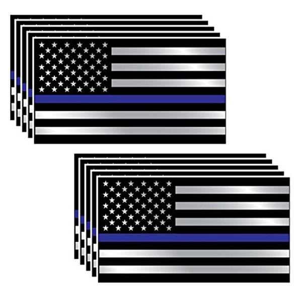 5/10 Pcs Police Officer Thin Blue Line American Flag Decal Stickers ...