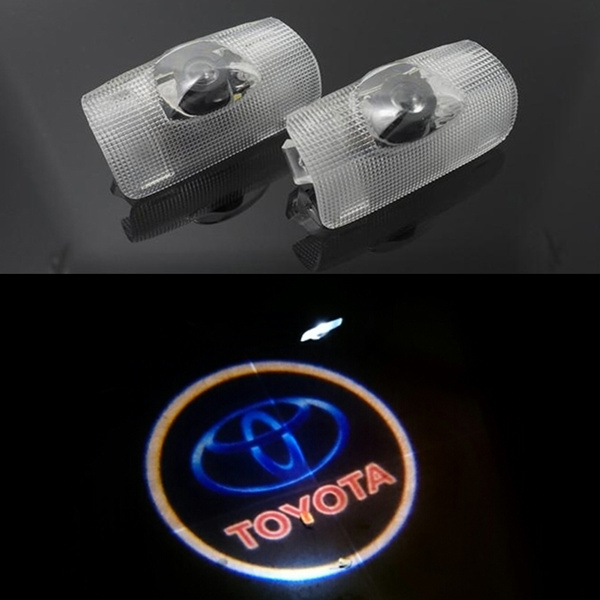 For TOYOTA LOGO Car LED Emblem Welcome Light Door Step Ground ...