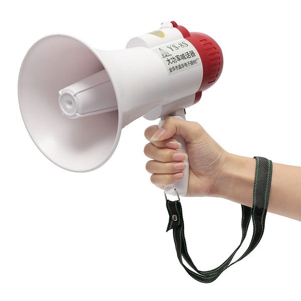 Portable Speaker Megaphone Strap Pistol Grip Loud Speaker Record Play w ...