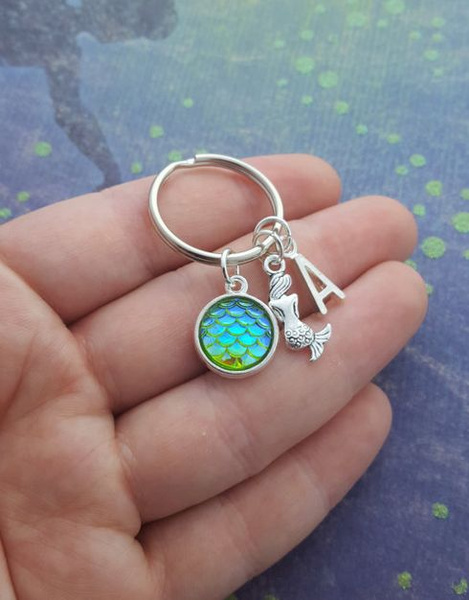 Mermaid Keyring, Mermaid Gifts, Personalised Keychain, Mermaid Scales ...