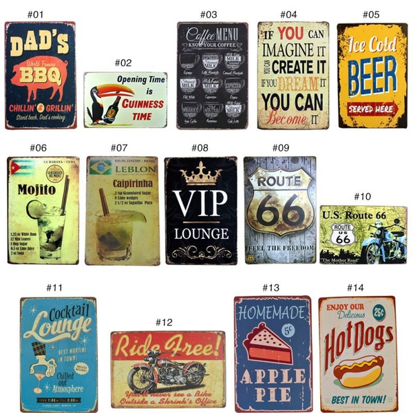 20x30 cm Metal Tin Sign Retro Plaque Vintage Painting Pub Club Posters ...
