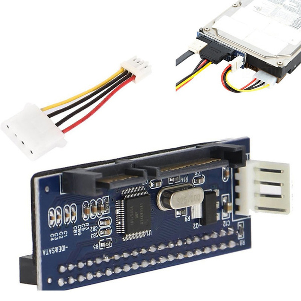 40-Pin IDE Female To SATA 7+15Pin 22-Pin Male JM20330 Adapter 3.5" SATA ...