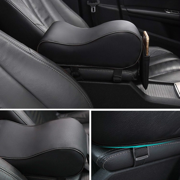 Car Universal Armrest Box Mats Car Interior Armrest Pad Set PU Leather ...
