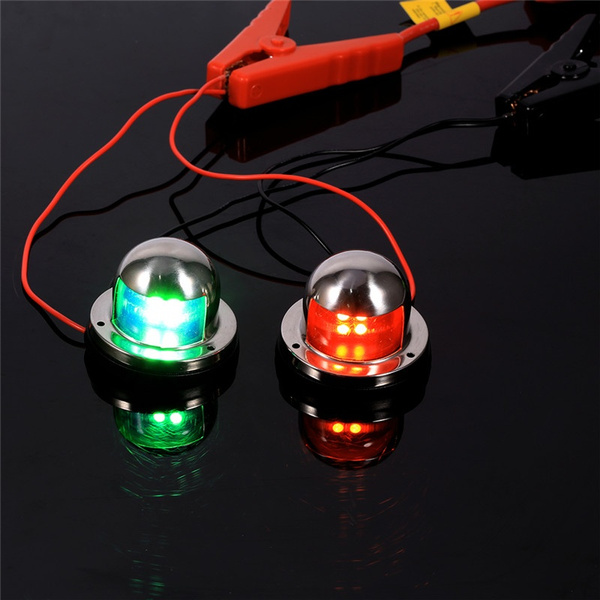 1Pair Stainless Steel 12V LED Marine Boat Yacht Red Green Bow ...