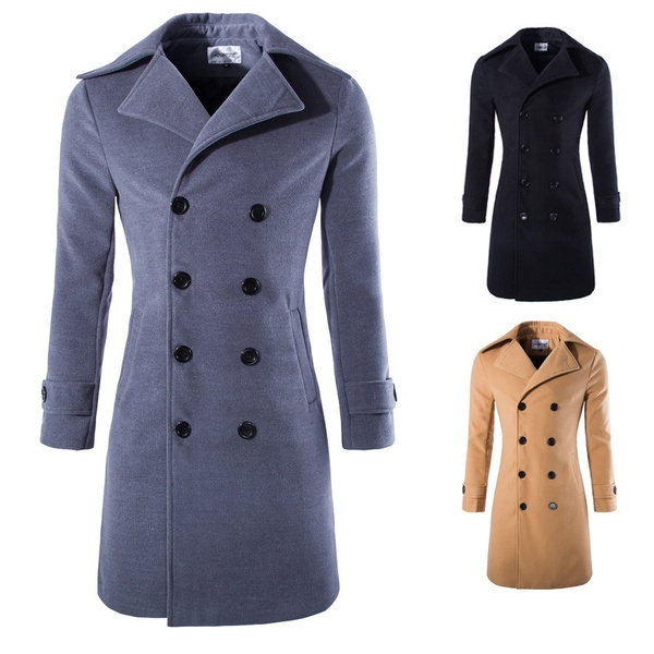 New Winter Pea Coat Men Casual Brand Coat Male Fashion Trench Overcoat ...