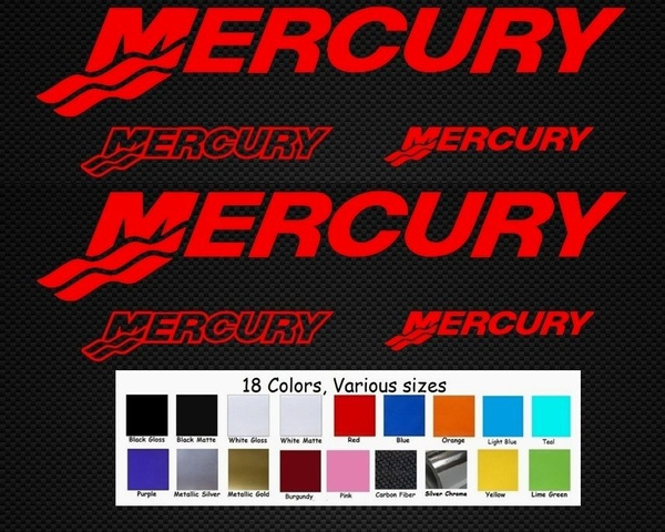 1Set Mercury Outboard Decal Sticker LARGE Kit6 OptiMax Pro XS ...