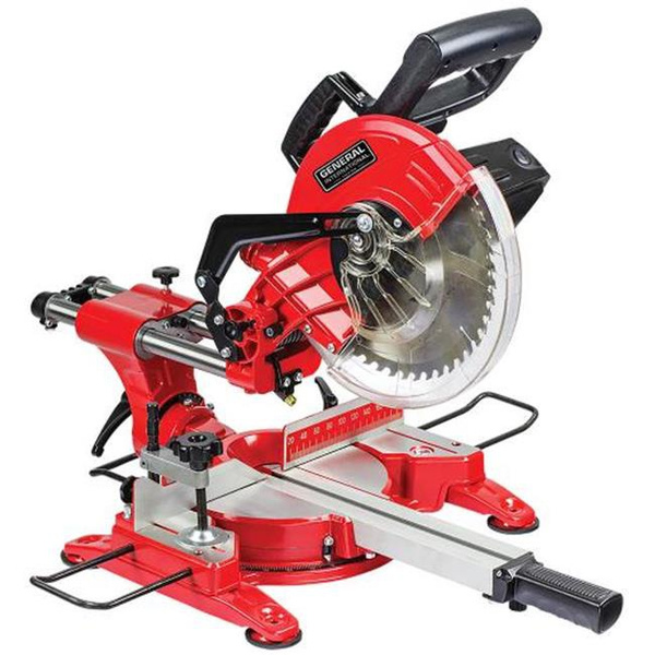 General International MS3005 10 in. 15a Sliding Miter Saw With Laser ...