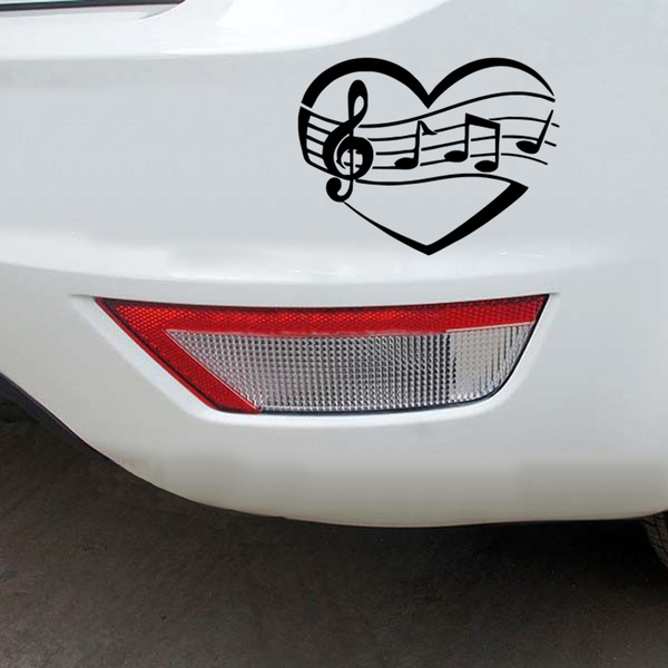 Cute Funny Love Music Note Heart Vinyl Car Sticker Lovely Art Music ...