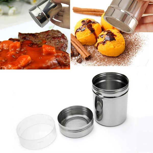 Stainless Steel Chocolate Shaker Cocoa Flour Salt Cappuccino Tea Coffee ...