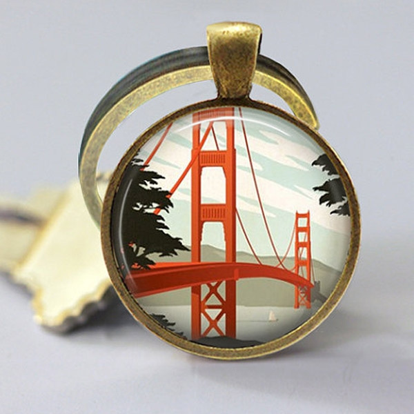 Golden Gate Bridge Keychain San Francisco California Landmark Key Ring ...