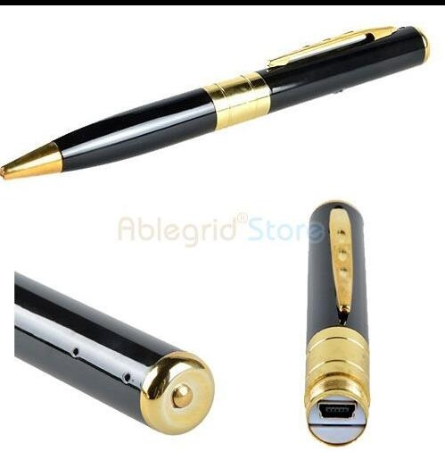 New Gold Mini Spy Pen HD Video Recorder Hidden Pinhole Camera Camcorder ...