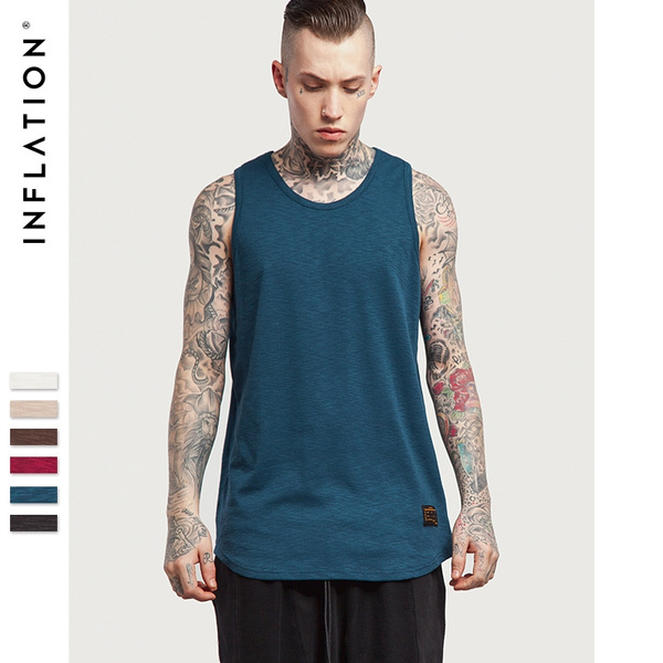 Men Solid Color With Long Arc Hem Plain Render Unlined Upper Garment ...