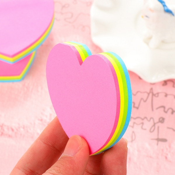 4 Color Love Heart Pattern Post-it notes Memo Pads Sticky Notes (100 ...