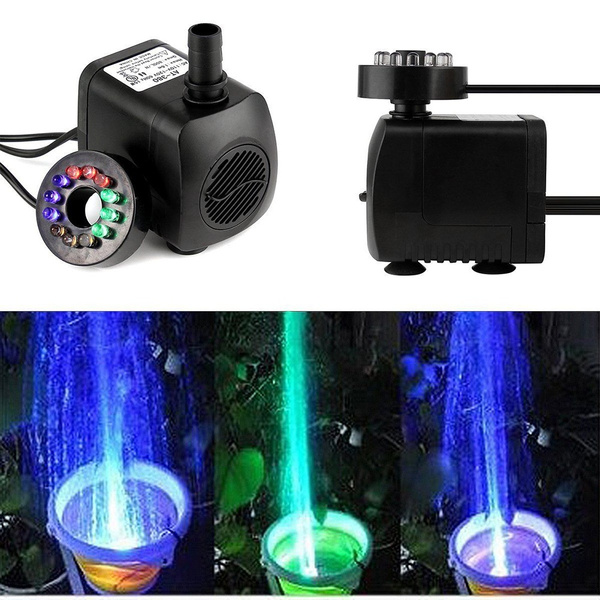 Mini Electric Submersible Water Pump Color RGB With 12 LED Fountain ...