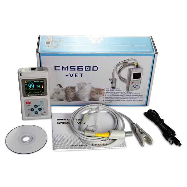 CMS60D-VET OLED Pulse Oximeter Finger Pulse Blood Oxygen SPO2 Monitor ...