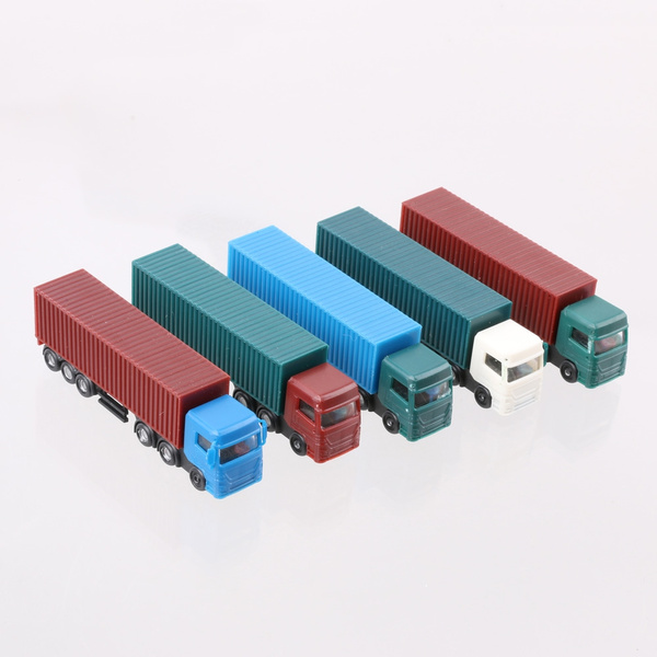 5PCS 1:150 Scale Model Container Truck Freight Car Model Layout | Wish