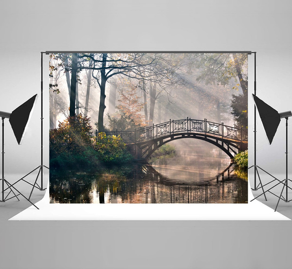 7x5ft Natural Scenery Photography Backdrops River Bridge for Children ...