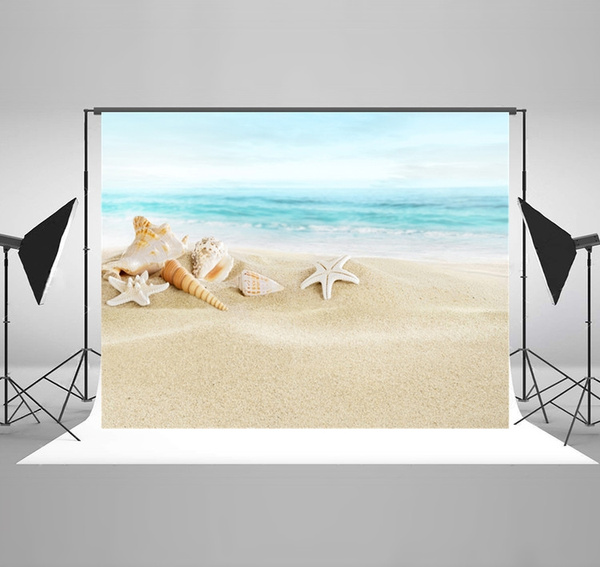 7x5ft Beach Photography Backdrops Shell Summer Background for Baby | Wish