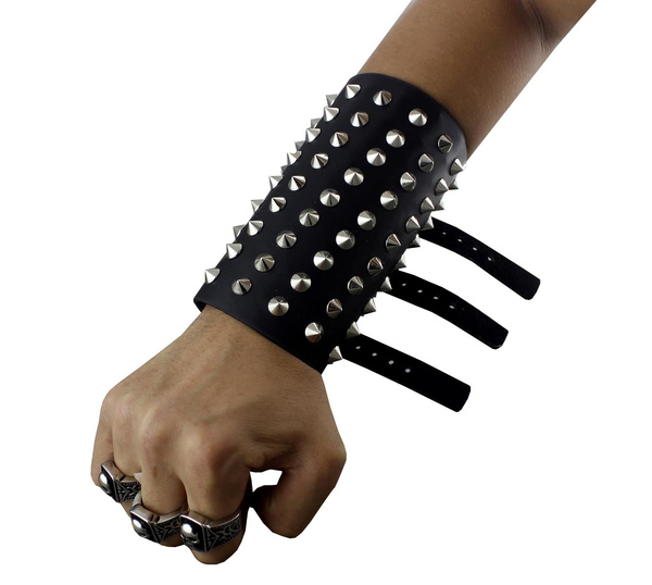 Fashion Spiked Wristband Leather Wrist Band Cuff Strap Rock Punk Goth ...