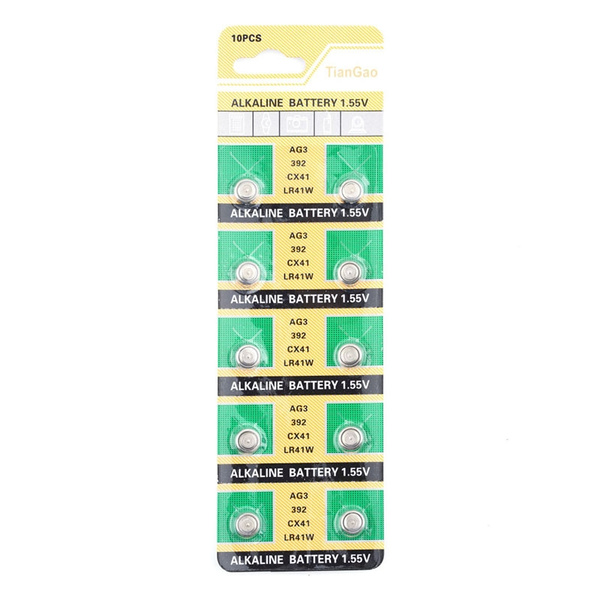 AG3 SR41SW LR736 GP192 SR41 1.5V Alkaline Button Cell Battery 10 pcs ...