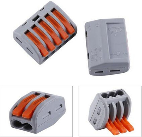 20pcs 2/3/5 Way Reusable Spring Lever Terminal Block Electric Cable ...
