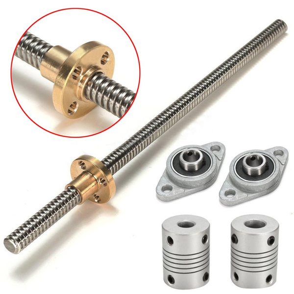 T8 2mm Lead Screw Rod CNC Linear Rail Bar Shaft+2pcs Coupling+2pcs ...