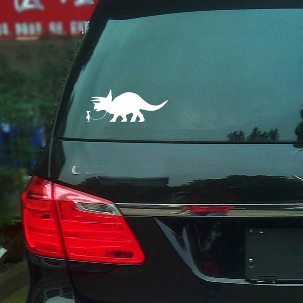 A little girl and the dinosaur Car Stickers Cute Vinyl Car Body Decal ...