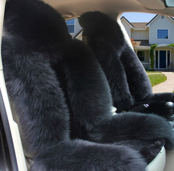 One Piece Genuine Sheepskin Car Seat Covers Real Fur Fits Most Cars | Wish