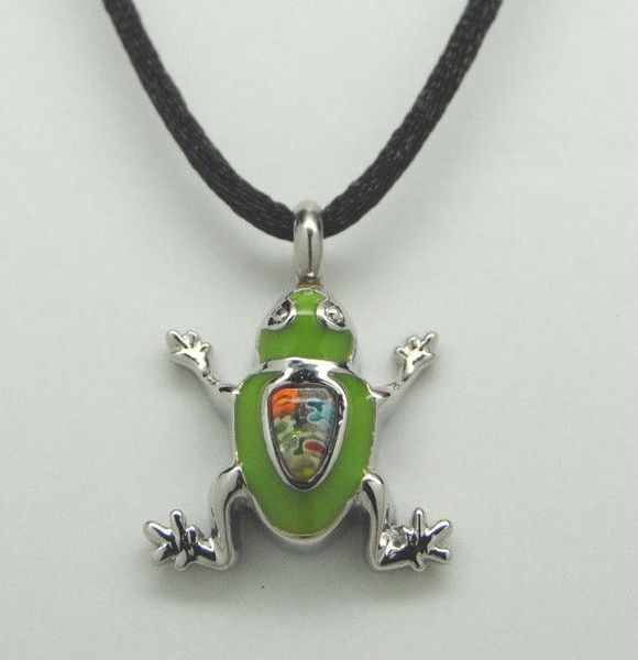 Frog Cremation Jewelry Green Frog Urn Necklace Memorial Keepsake ...
