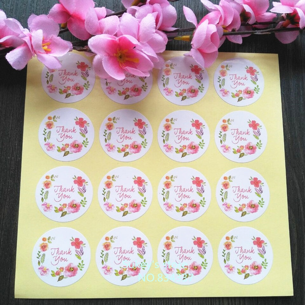 120pcs/lot circular DIY stickers "Thank you" sealing packaging sticker ...