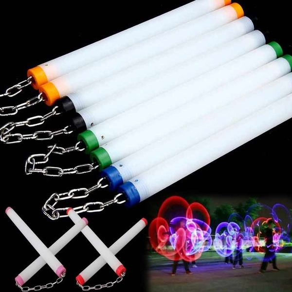 LED Light Nunchakus Glowing Fluorescent Performance Kongfu Nunchaku ...
