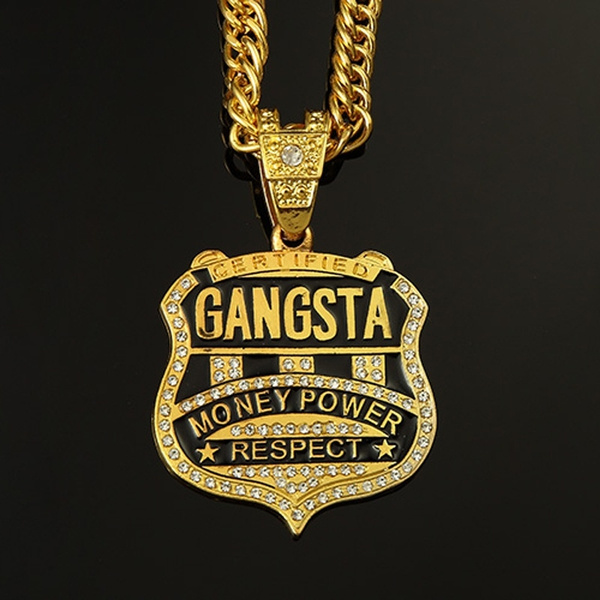 Hiphop Fashion New Elegant Gold Statement Necklace for Men Gangsta ...