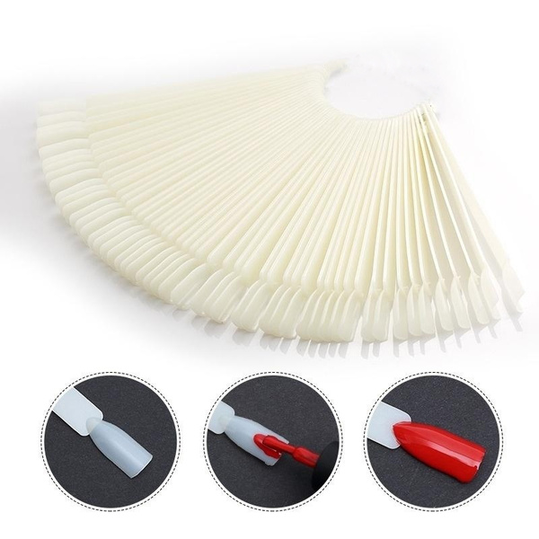 Foldable Nail Art Design False Tips Sticks Beauty Practice Display Fan ...