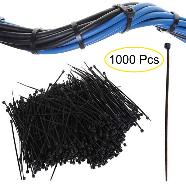 1000 Pcs Black Plastic Cable Zip Tie Fasten Wrap 95mm x 2mm | Wish