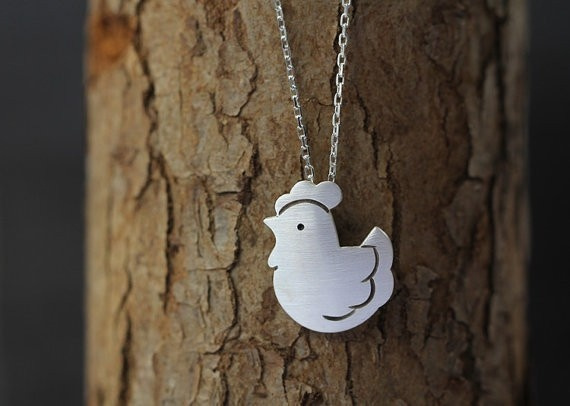 Handmade Chicken Pendant, Lovely Chicken Animal Jewelry Women Necklace ...