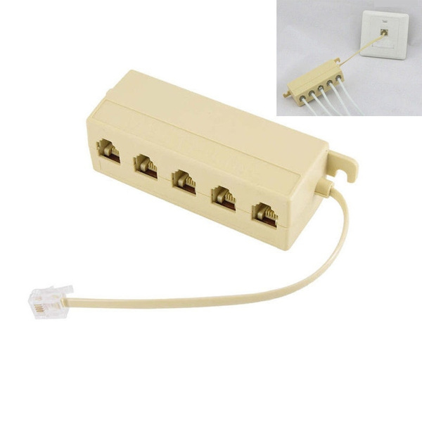1Pcs 5 Way Modular RJ11 Line Jack Telephone Splitter Adapter | Wish