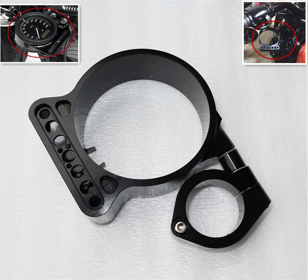Black CNC Aluminum Side Mount Speedmeter Bracket For Harley Sportster ...