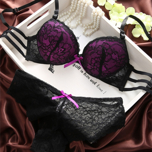 Womens Lace Lingerie Set Underwear Push Up Bra Underwire Outfits Wish