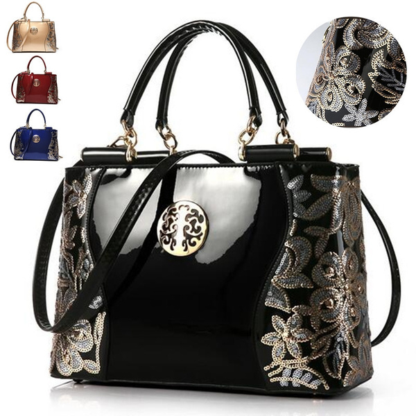 4 Colors Fashion Women Bags Sequined Chains Luxury Pattern Leather ...