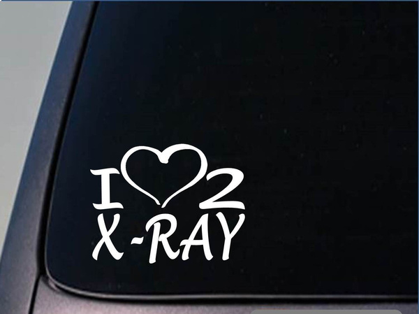I heart to X-RAY sticker 8 inch wide vinyl radiologist tech decal Car ...