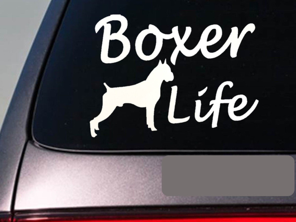 Boxer life 6" sticker boxer ear decal vinyl rescue dog Car Sticker | Wish