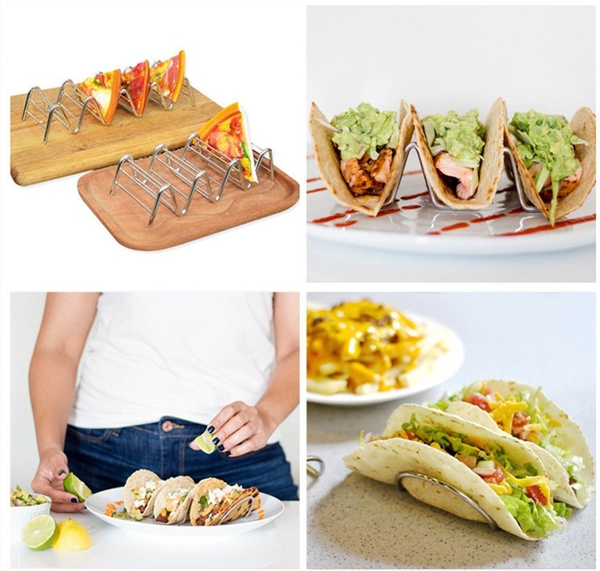 Taco Stand Up Shells Stainless Steel Taco Holder for Hard or Soft Shell ...