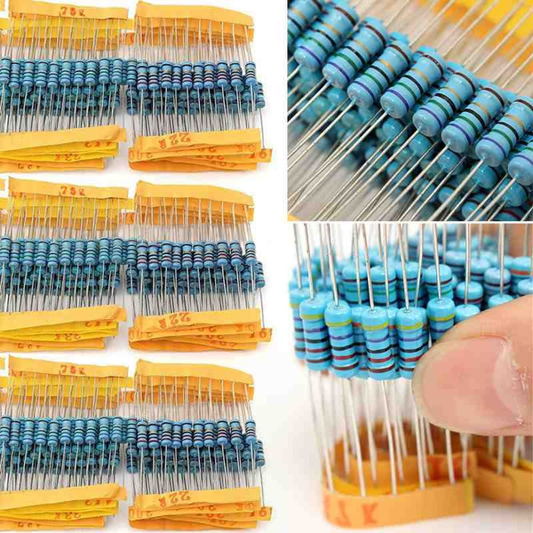 1000Pcs 100 Values 1% Metal Film Resistor Resistance Assortment Box Kit ...