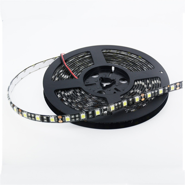 DC12V 5m 60 Led/m Black PCB Board Waterproof 5050 LED Strip Light Warm ...