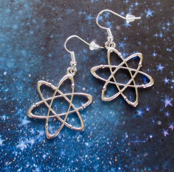 Atom earrings - Science jewellery - Space jewellery - Geek gift ...